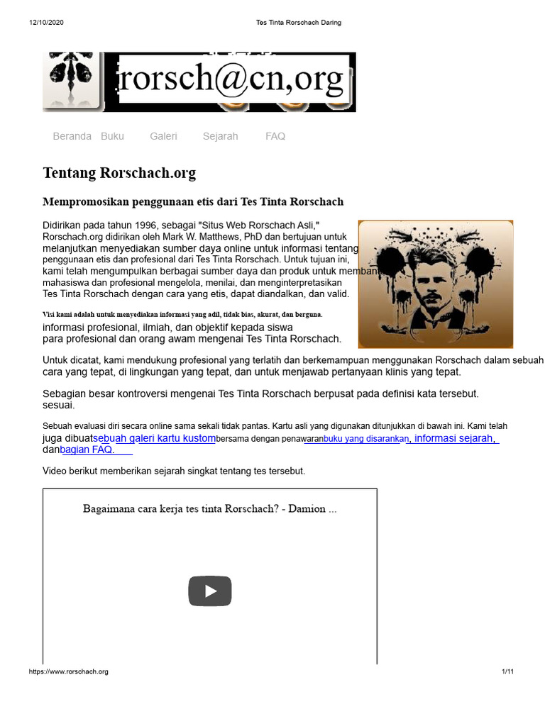 Tes Tinta Rorschach PDF | PDF