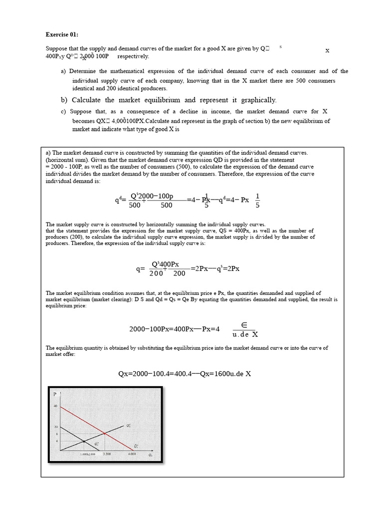Session 8 - Supply and Demand Equilibrium Exercises | PDF | Demand ...