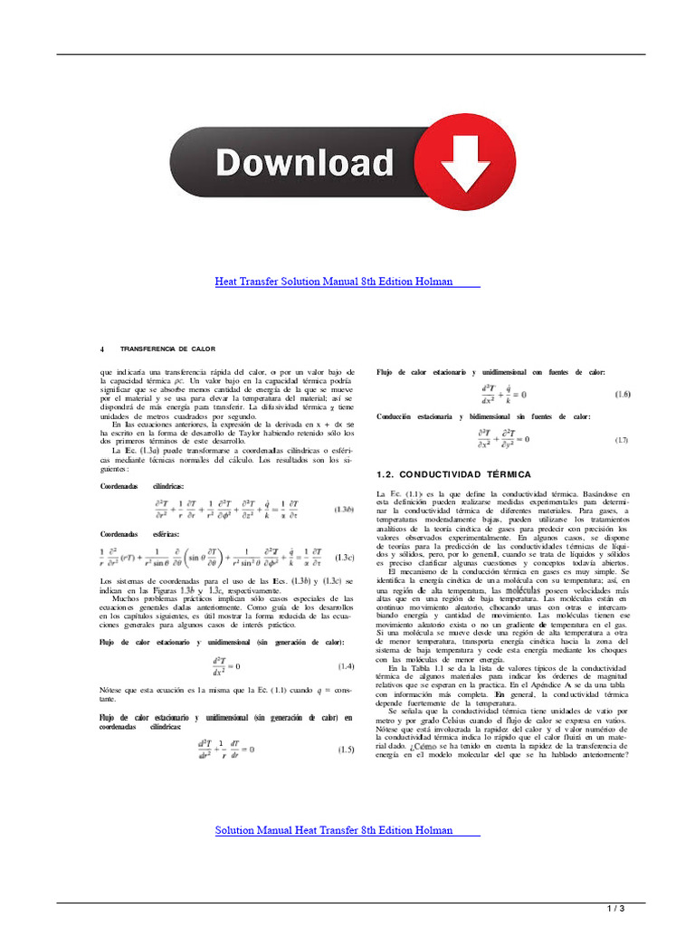 Heat Transfer Solution Manual Holman 8th | PDF