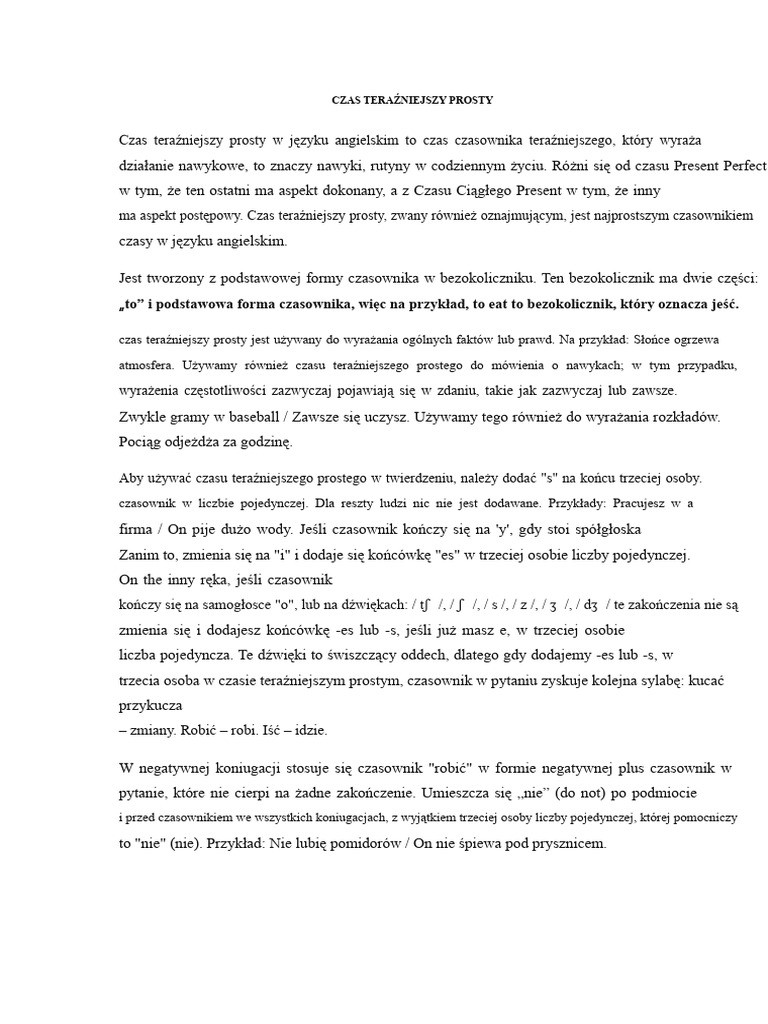 Essay Simple Present | PDF
