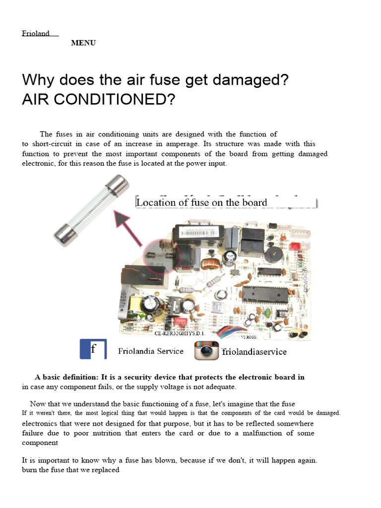 Why Does The Air Conditioning Fuse Get Damaged? - Friolandia | PDF ...