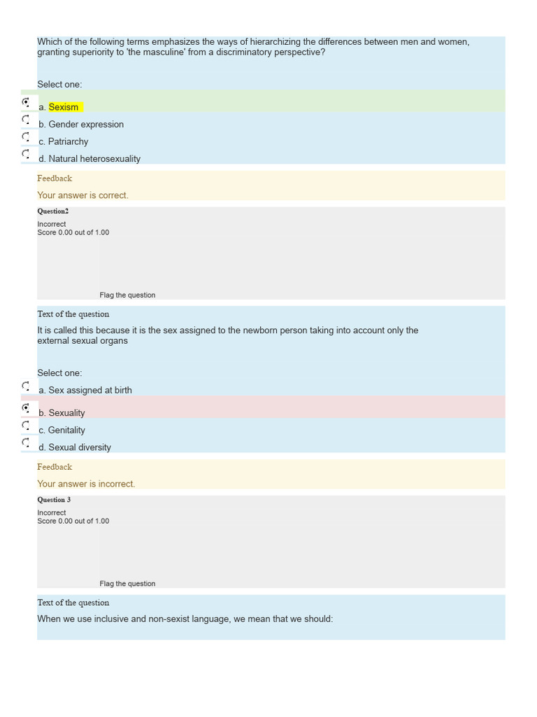 Final Questionnaire Module 1 Sexual Diversity | PDF | Sexual Orientation | Gender