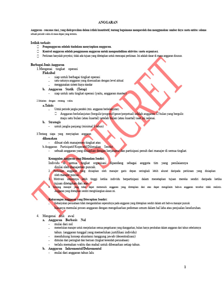 Anggaran 1 | PDF
