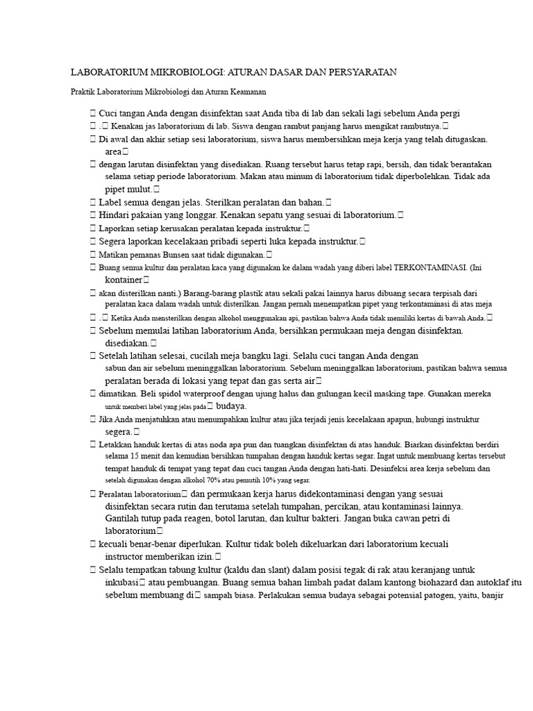 Manual Laboratorium Mikrobiologi | PDF