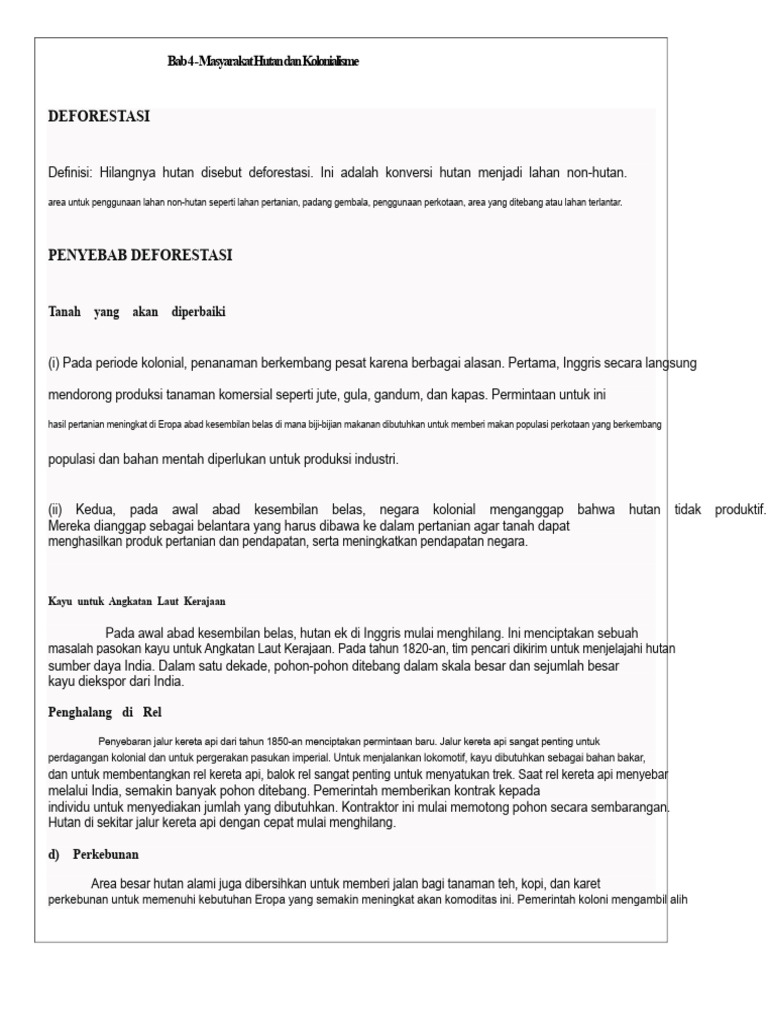 Bab 4 Hutan, Masyarakat & Kolonialisme | PDF