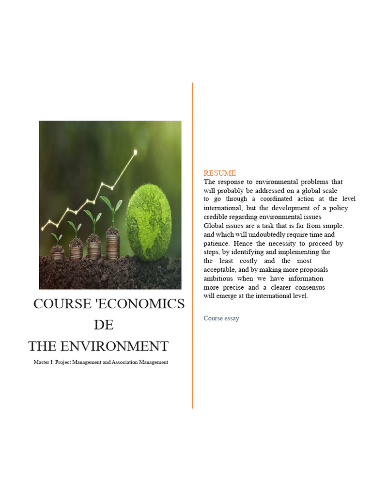 Environmental Economics Course | PDF | Economics | Sustainability