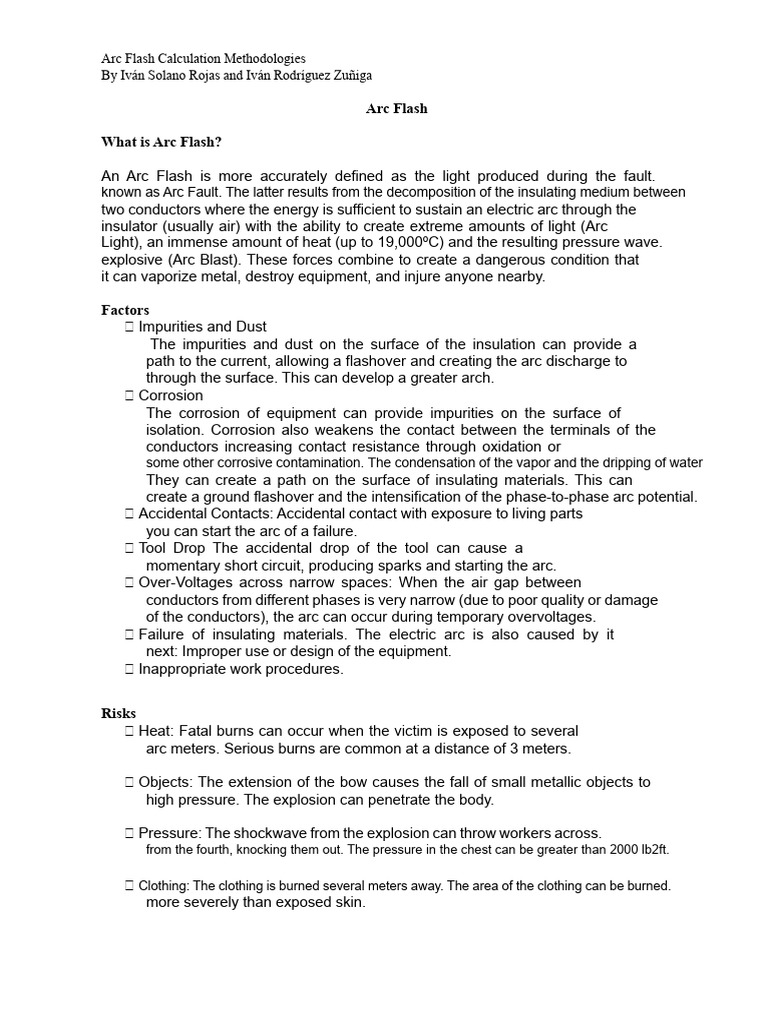 Arc Flash Calculation Methodologies | PDF | Electric Arc | Personal ...