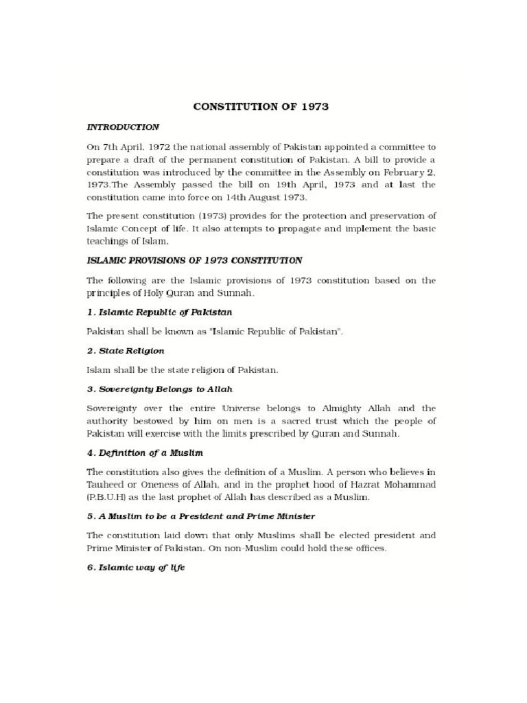3rd Constitution 1973 | PDF
