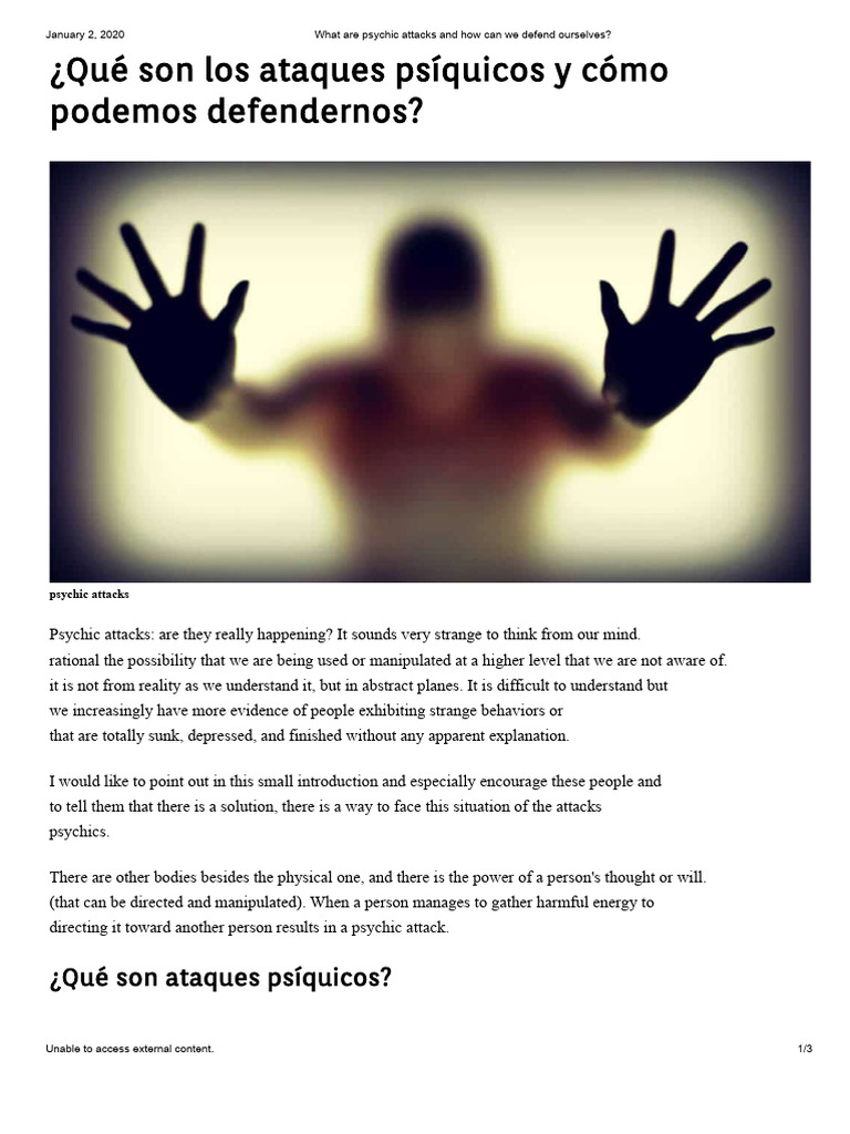 What Are Psychic Attacks and How Can We Defend Ourselves? | PDF ...