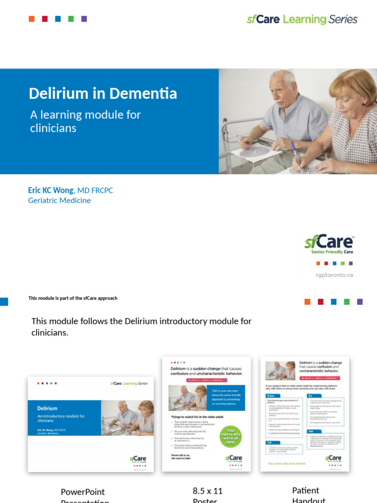 SfCare Learning Series For Clinicians Delirium in Dementia | PDF ...