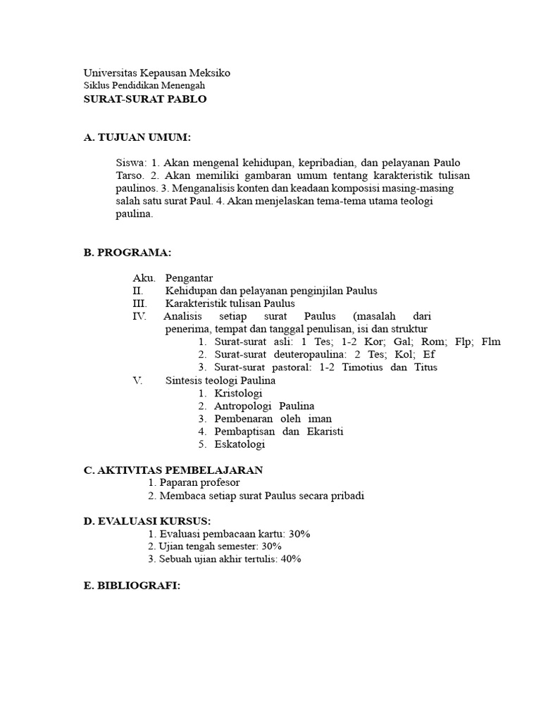 Studi Surat-Surat Paulus dan Teologinya | PDF