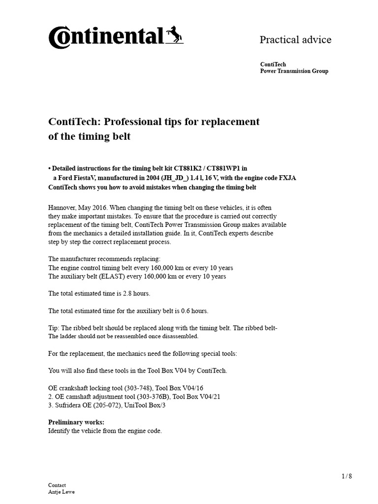 Ford Fiesta Sigma 1.6 16v | PDF | Belt (Mechanical) | Engines