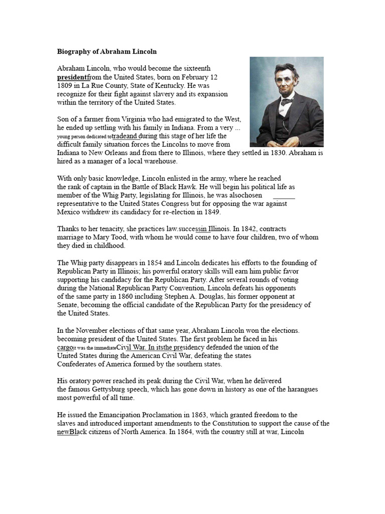 Abraham Lincoln: A Presidential Biography | PDF | Abraham Lincoln ...