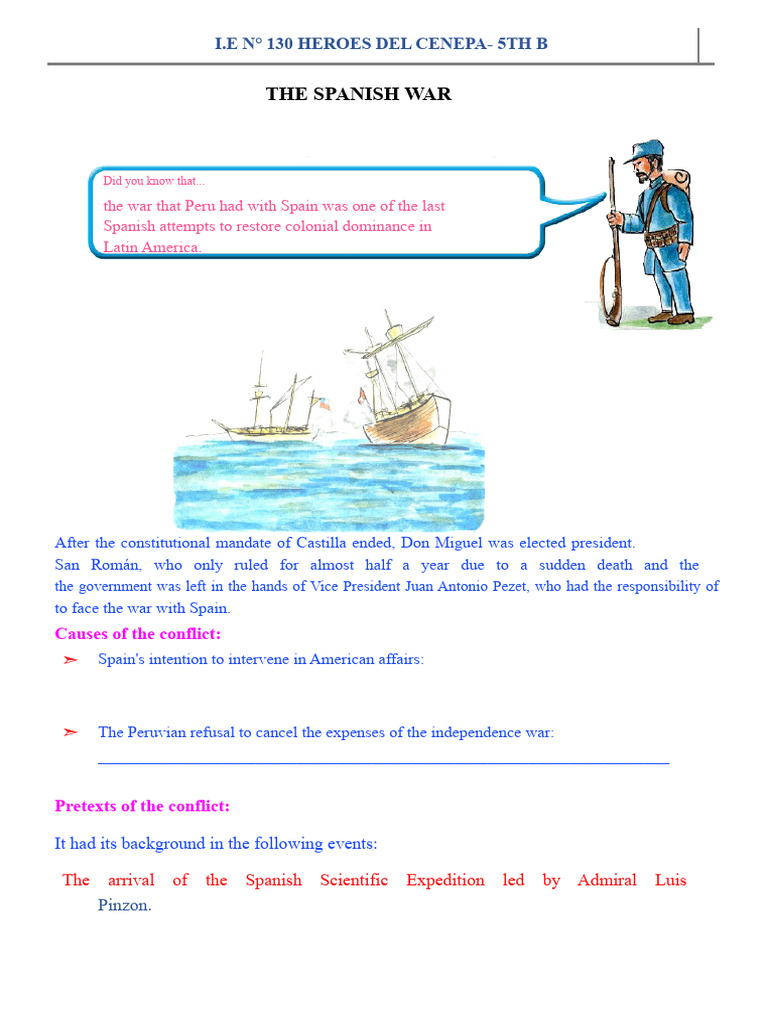 The War of Spain For Sixth Grade of Primary School | PDF | Conflicts | Peru