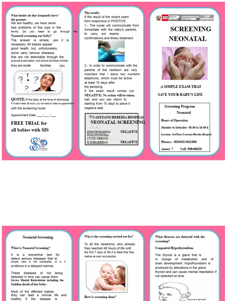 003 Neonatal Screening Triptych | PDF | Hypothyroidism | Infants