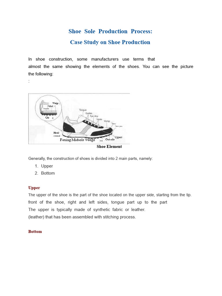 Shoe Sole Production Process Overview | PDF | Shoe | Sewing