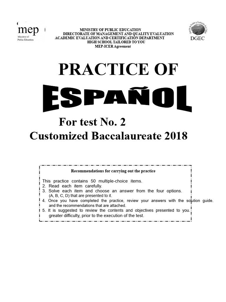 Spanish Baccalaureate Exam Practice | PDF | Argument