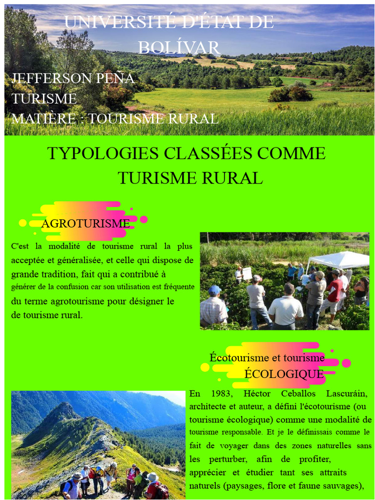 Typologies du Tourisme Rural | PDF | Tourisme