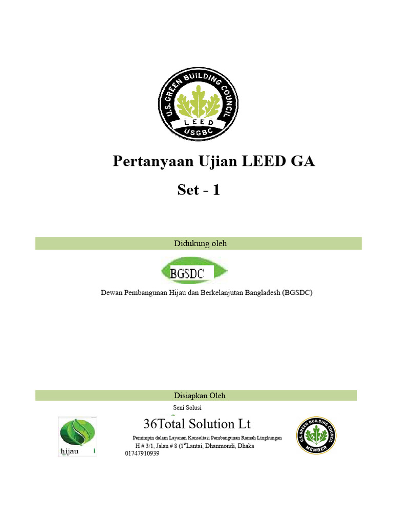 Pertanyaan Ujian LEED GA Set 1 | PDF