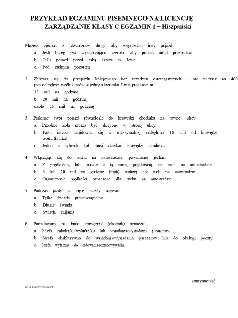 Pytania DMV | PDF