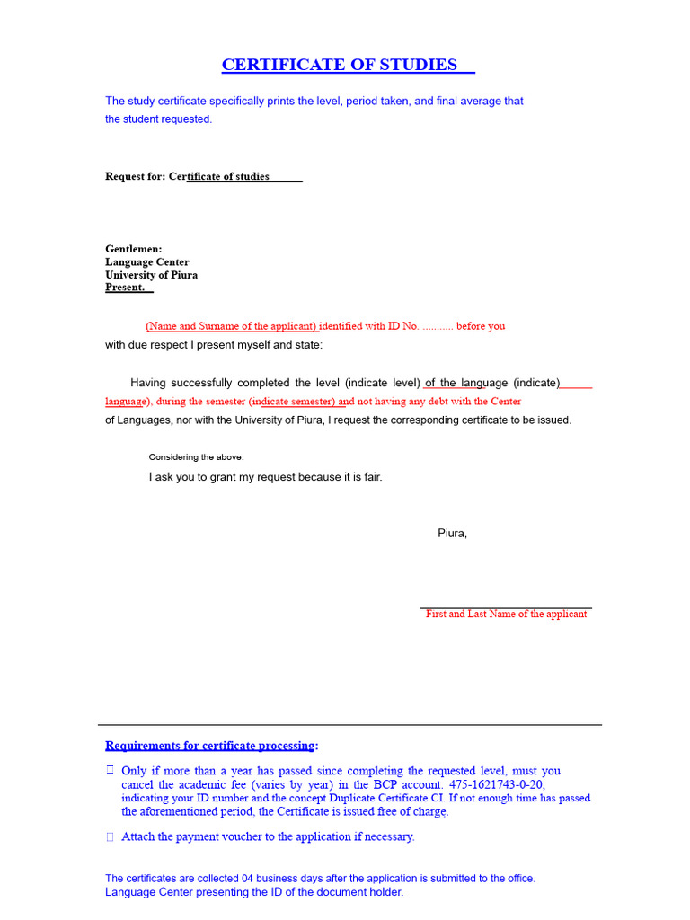 Annex 3f Certificate of Studies | PDF