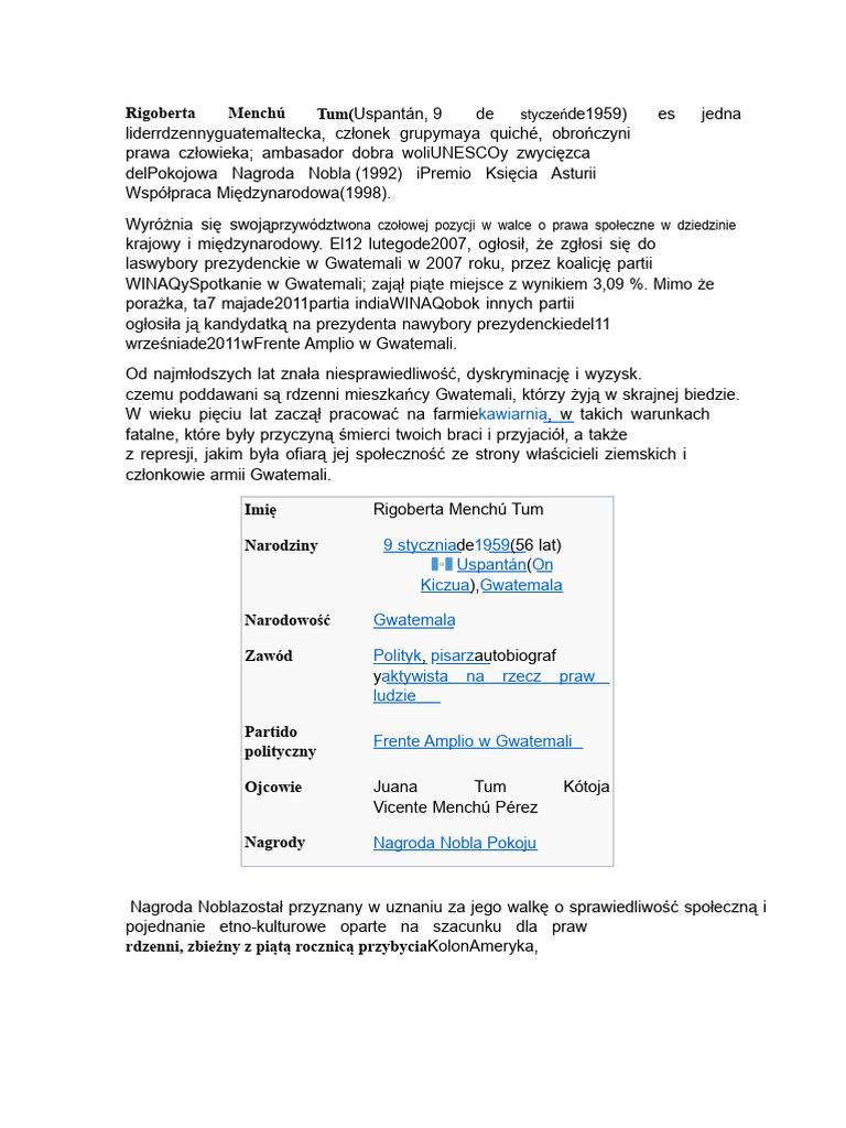 Rigoberta Menchú Tum | PDF