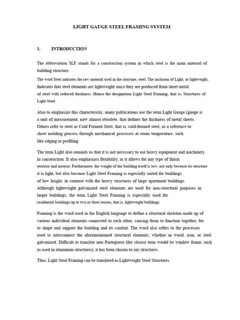 Light Steel Frame (LSF) Structures | PDF | Drywall | Materials