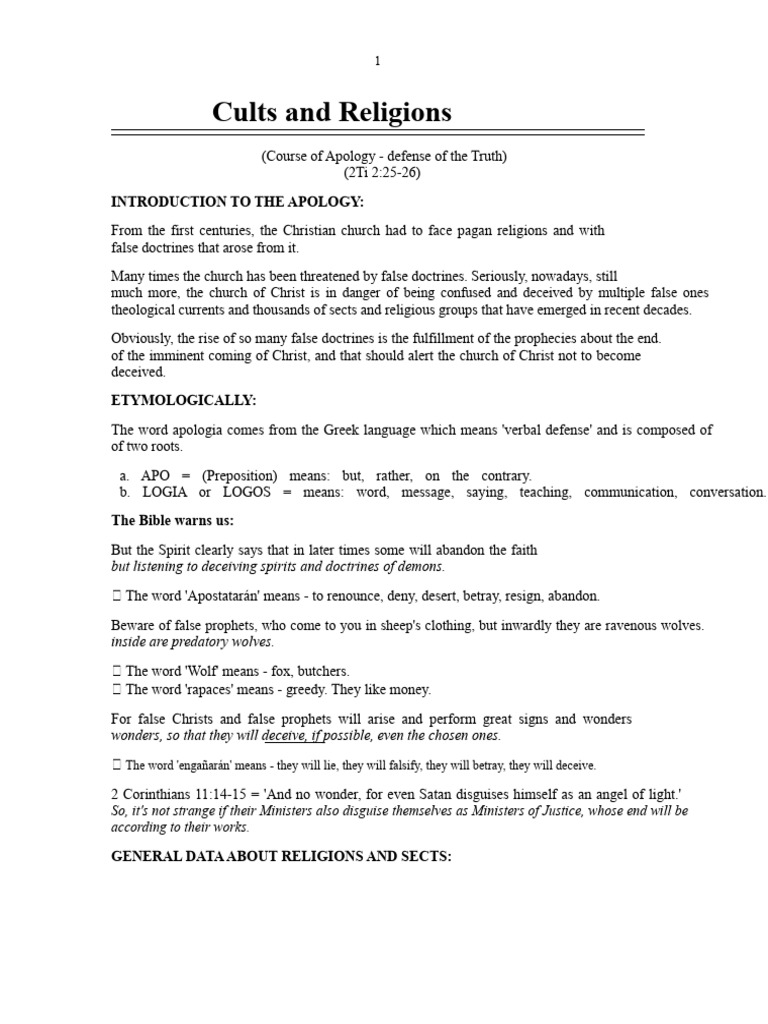 Sects and Religions Updated | PDF | Protestantism | Christian Church