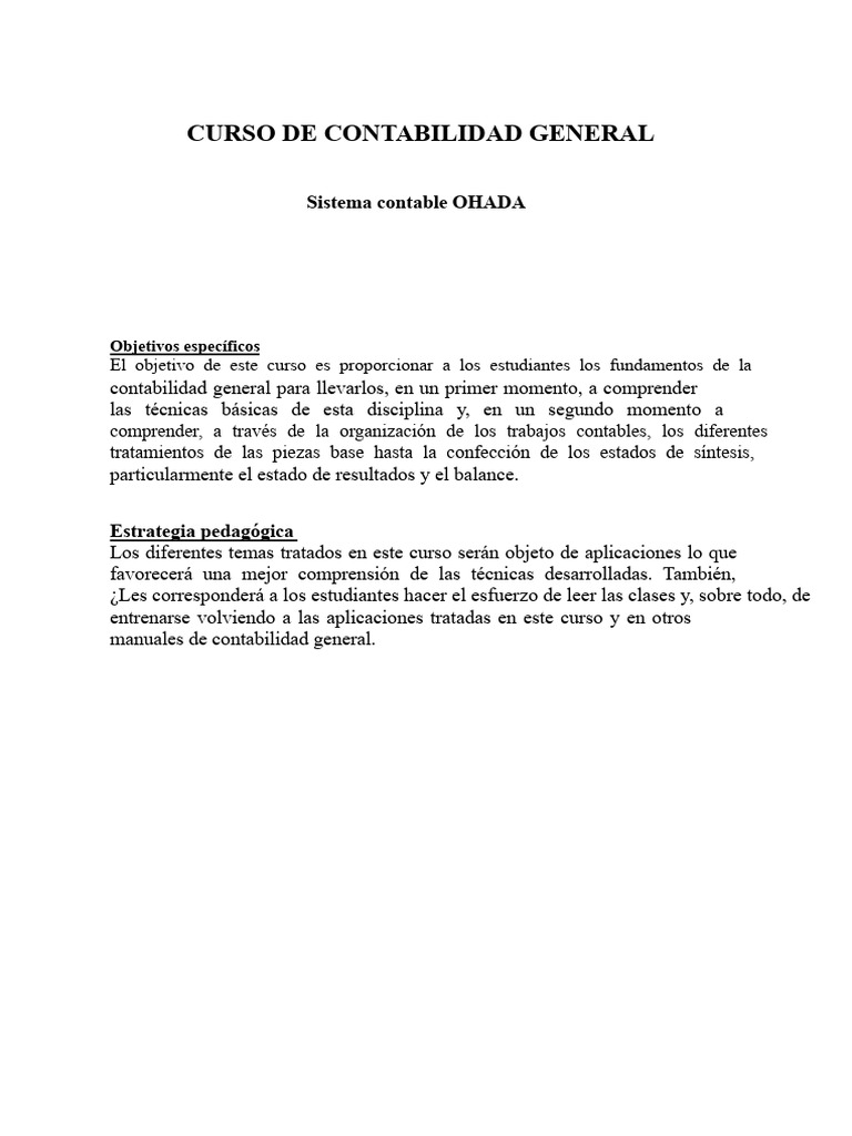 Curso de Contabilidad General OHADA | PDF | Contabilidad | Estado ...