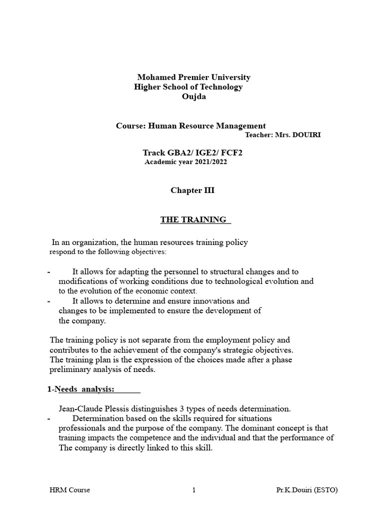 Chapter 3. The Training Policy | PDF | Evaluation | Policy