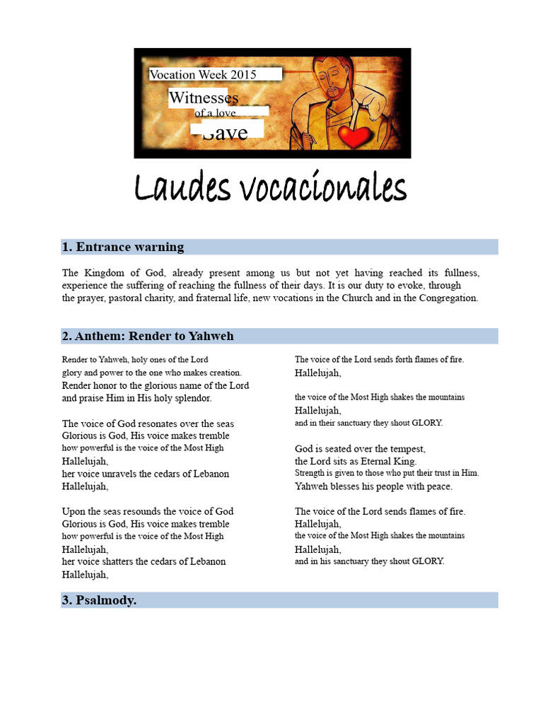 Vocational Praises PDF | PDF | Glory (Religion) | Prayer