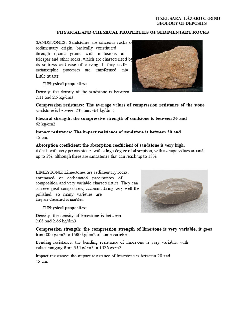 Properties of Sedimentary and Igneous Rocks | PDF | Sandstone | Rock ...