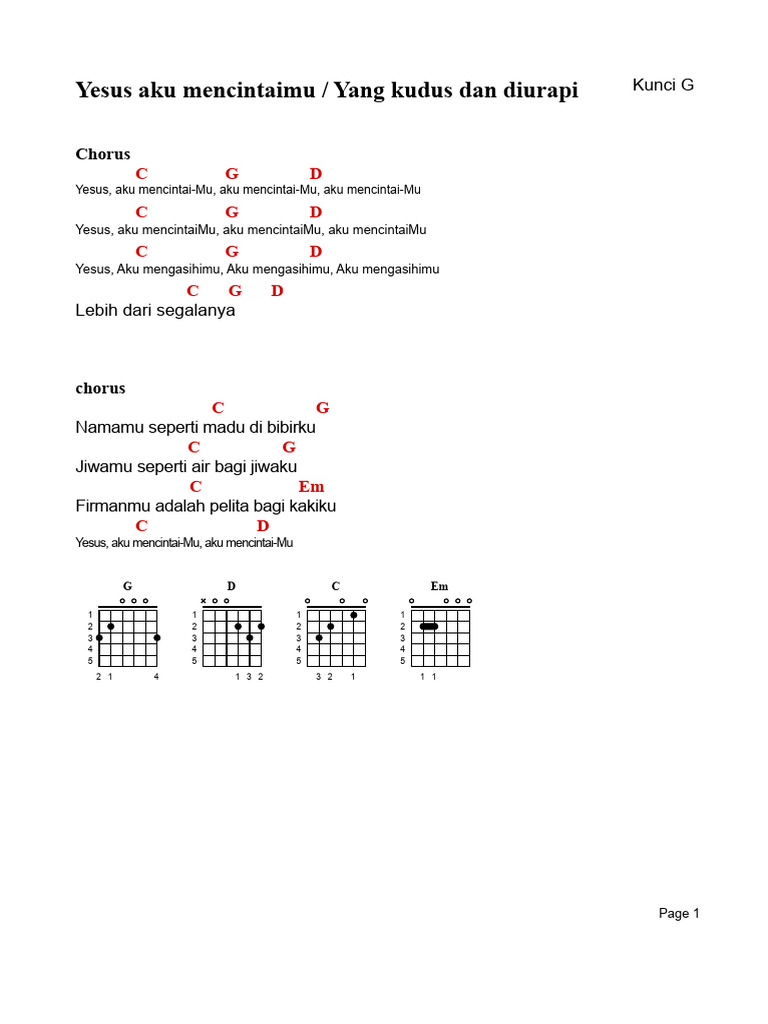 Yesus, Aku Mencintaimu - Yang Kudus Dan Yang Diurapi | PDF