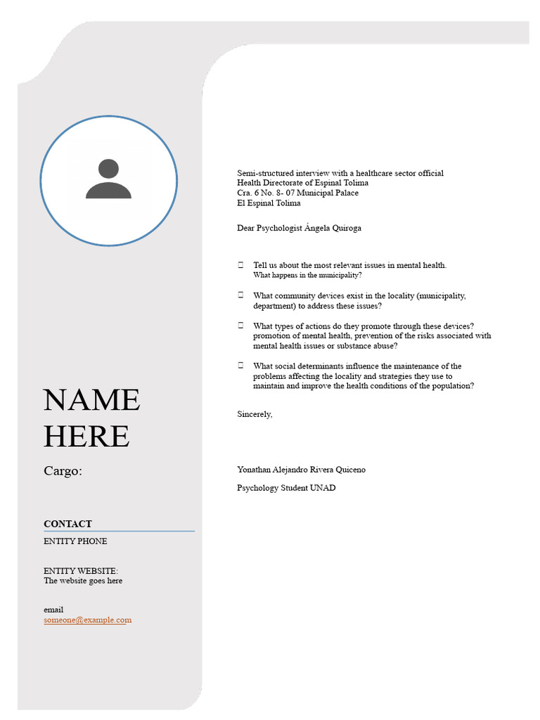 Semi-Structured Interview With A Health Sector Official | PDF