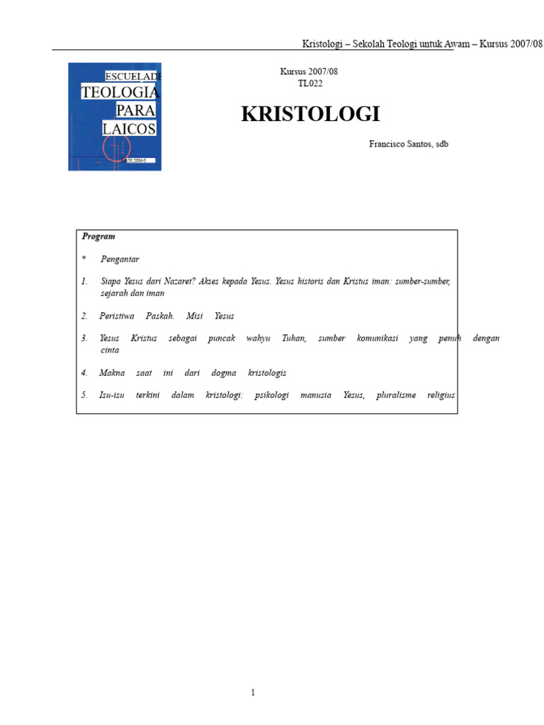 Kristologi Untuk Laik | PDF