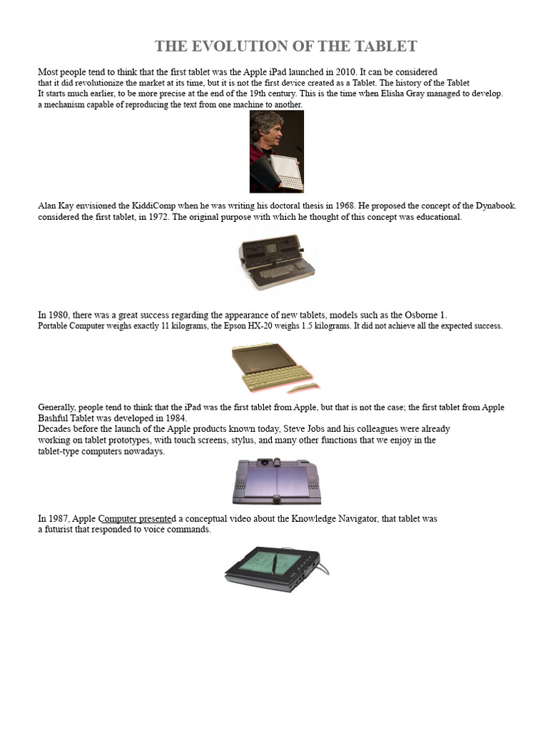 History and Evolution of Tablets | PDF | Tablet Computer | Classes Of ...