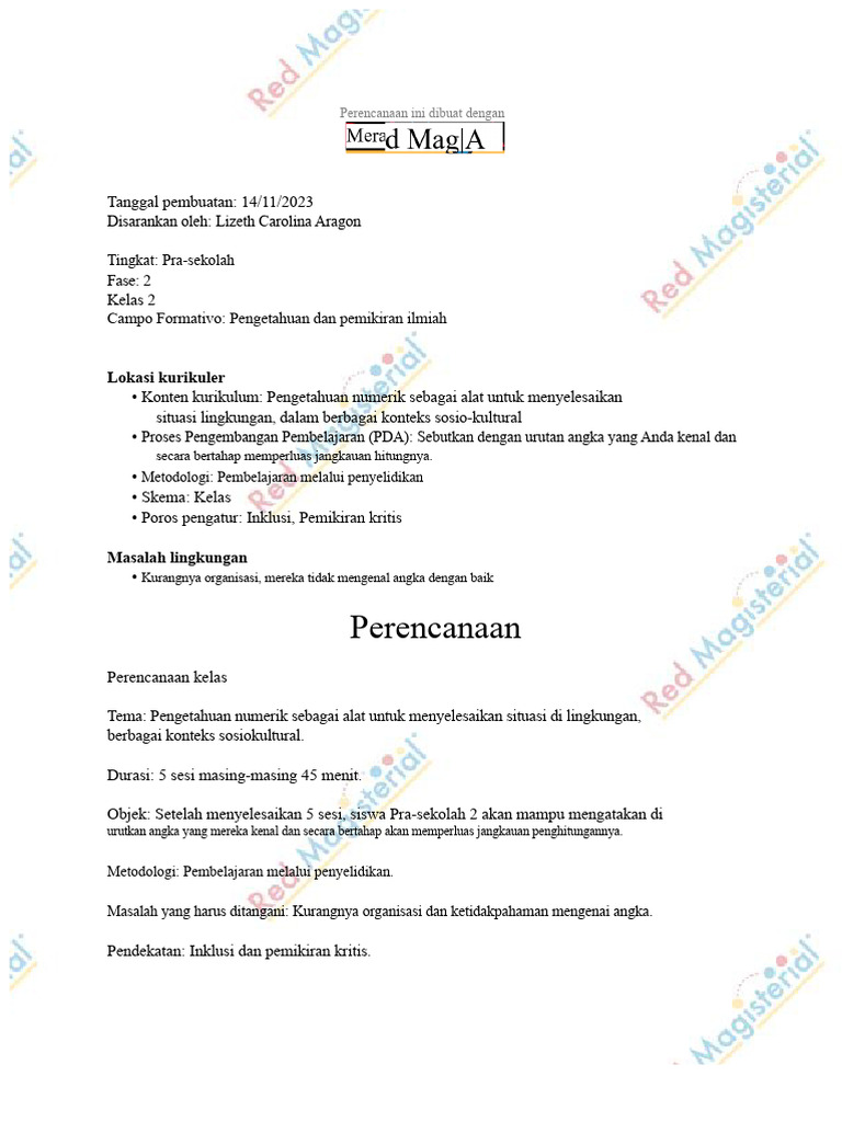 Urutan Angka untuk Pra-sekolah 2 | PDF