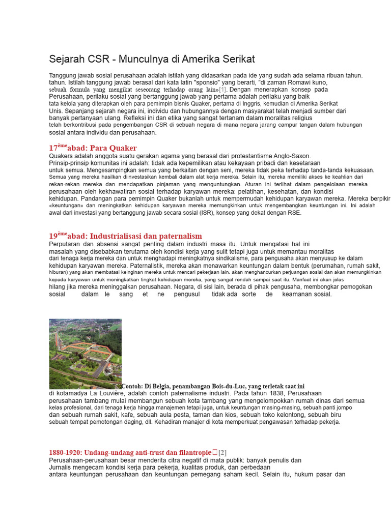 Sejarah CSR: Dari Quaker ke Paternalisme | PDF