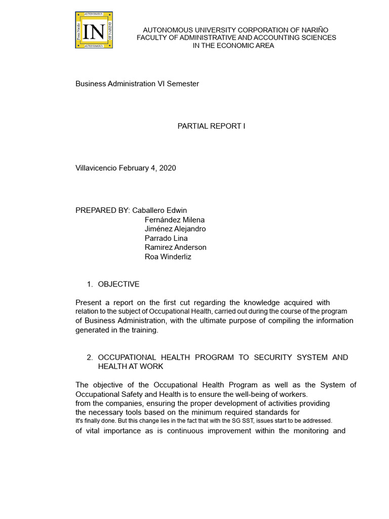 Occupational Health Report | PDF | Occupational Safety And Health | Risk