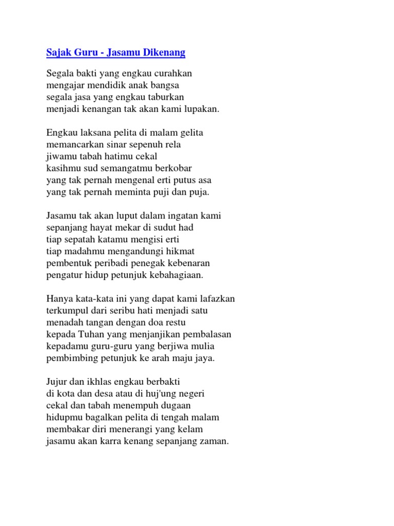 Sajak Guru | PDF