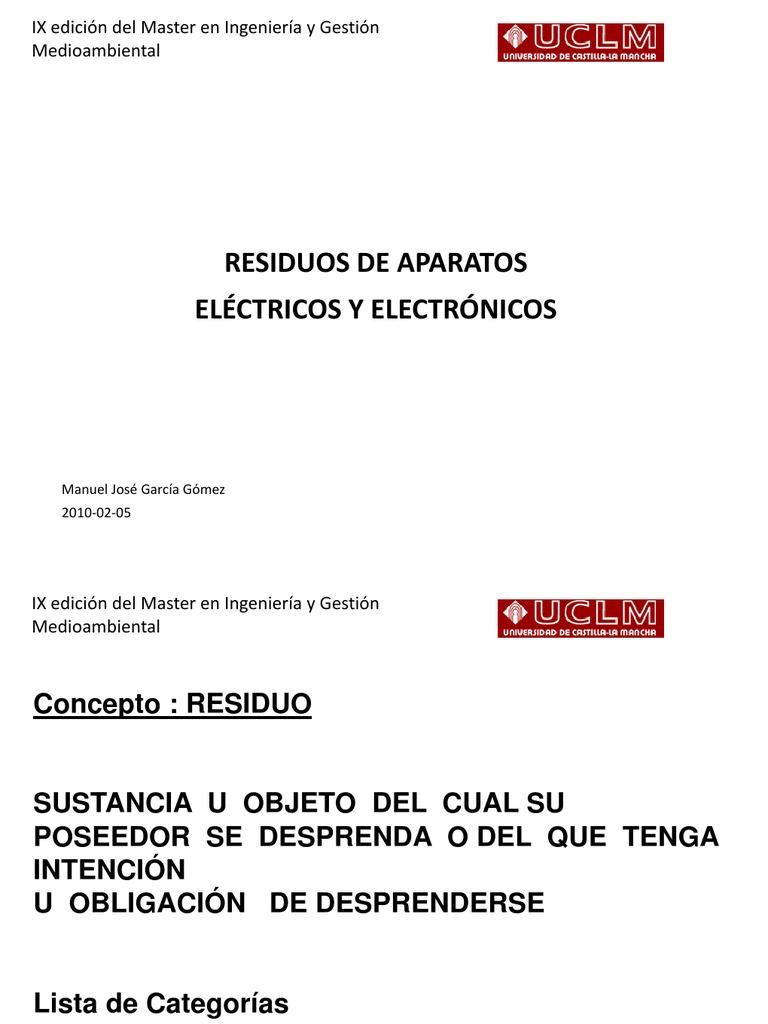 Uclm - Raee | PDF | Residuos | Cobre
