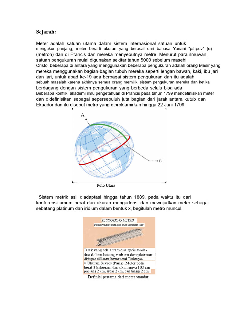 Sejarah dan Definisi Satuan Meter | PDF