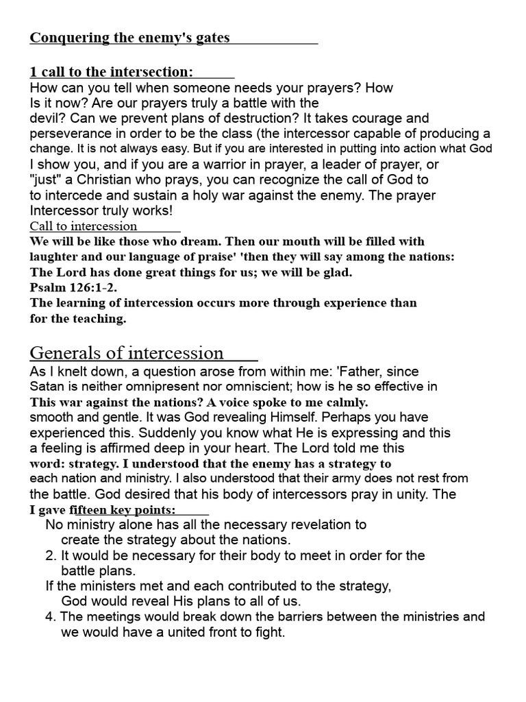 Intercessory Prayer Strategies Explained | PDF | Intercession | Prayer