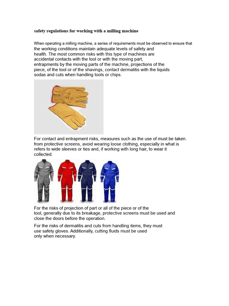 Protective Measures for Milling Machines | PDF | Machining | Personal ...