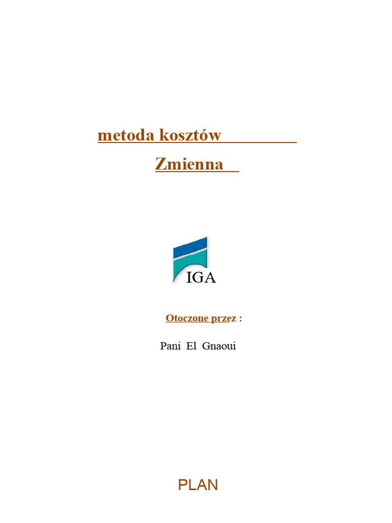 Metoda Kosztów Zmiennych | PDF