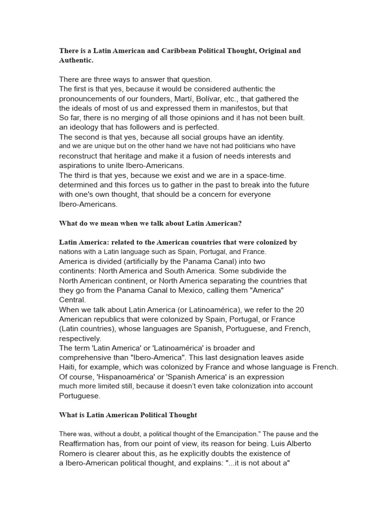 There Is A Latin American and Caribbean Political Thought | PDF | Latin ...
