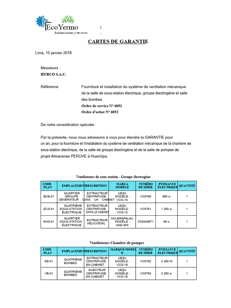 Lettre De Garantie Modle