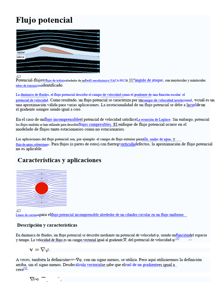 Flujo Potencial PDF | PDF | Dinámica de fluidos | Flujo