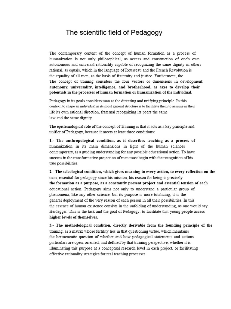 Understanding Pedagogy and Human Formation | PDF | Constructivism ...
