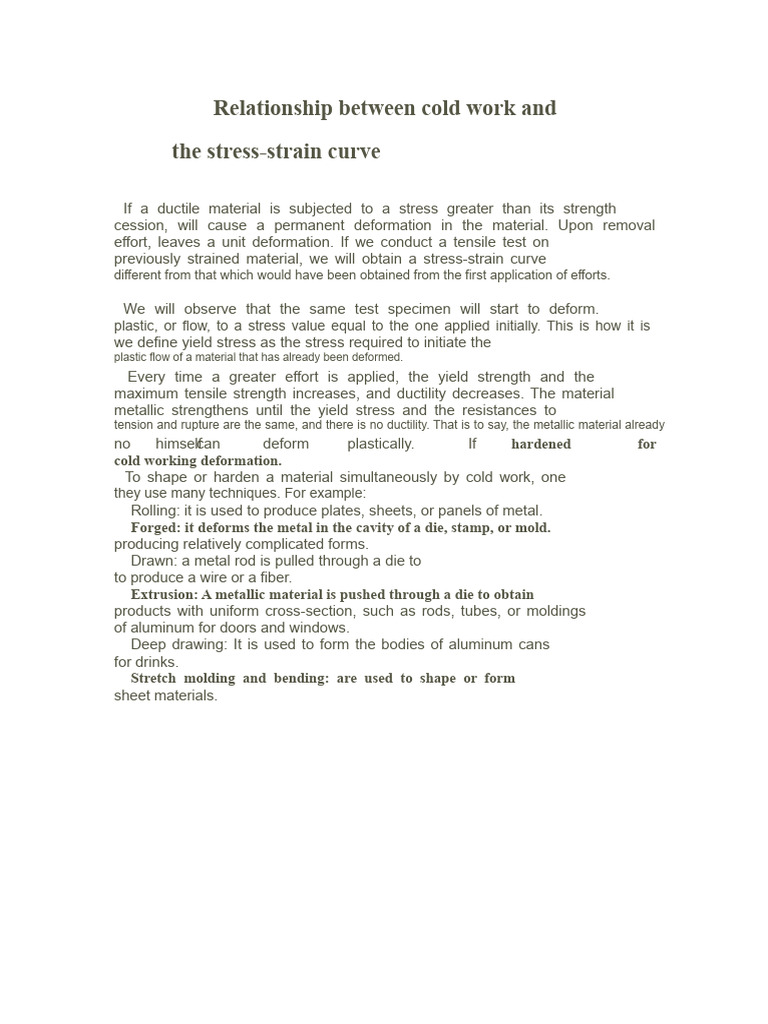 Relationship Between Cold Work and | PDF | Deformation (Engineering ...